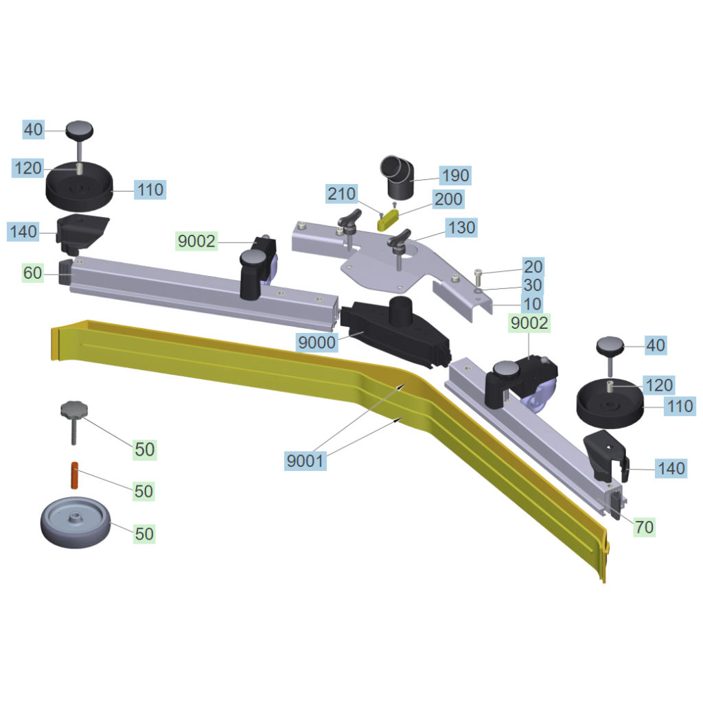 Suction bar v shapes 1400mm B 250 - Septimus Spares