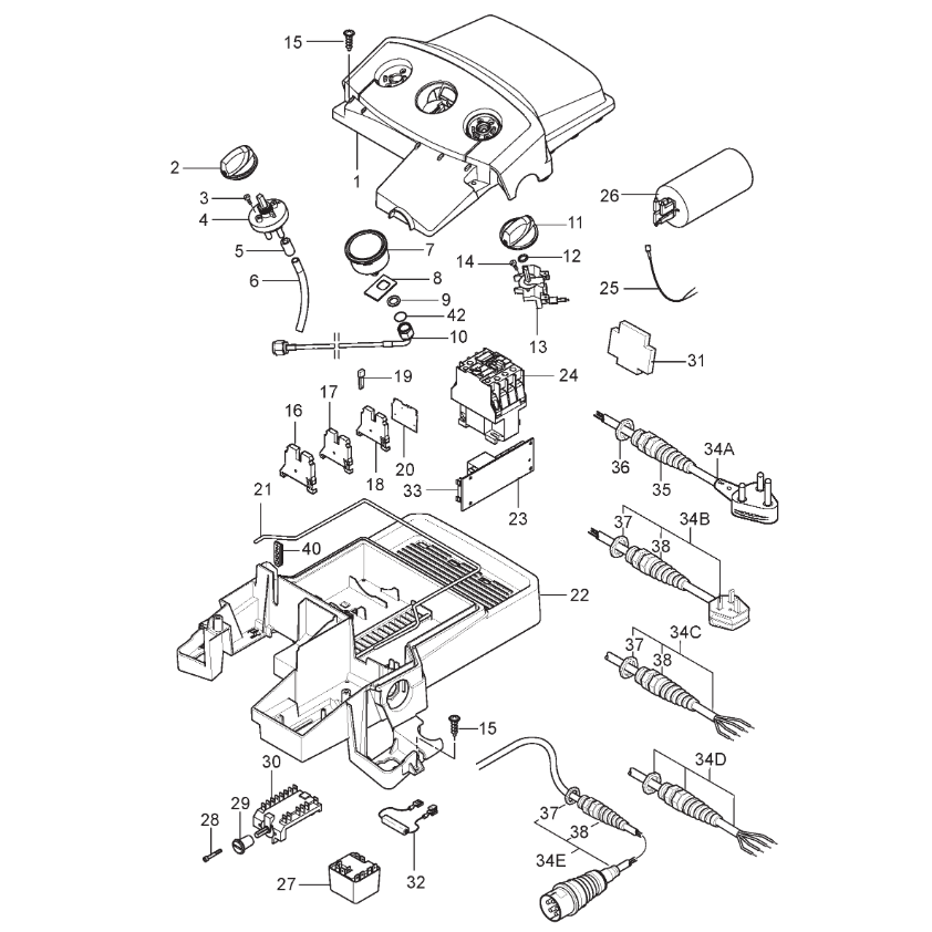 Nilfisk MC 5M-200/1000 XT Electric box diagram and parts list ...